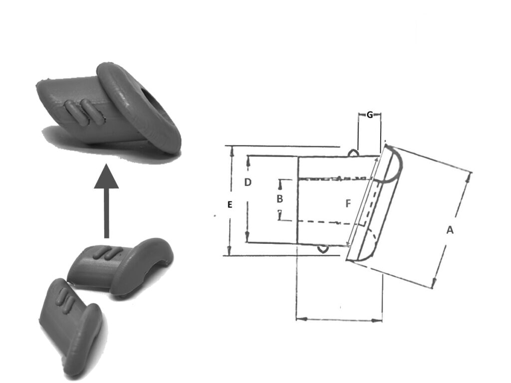 Grey Nylon Angle 2 Piece Grommets