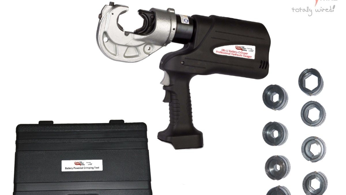 Battery Powered Hydraulic Swager to crimp stainless fittings