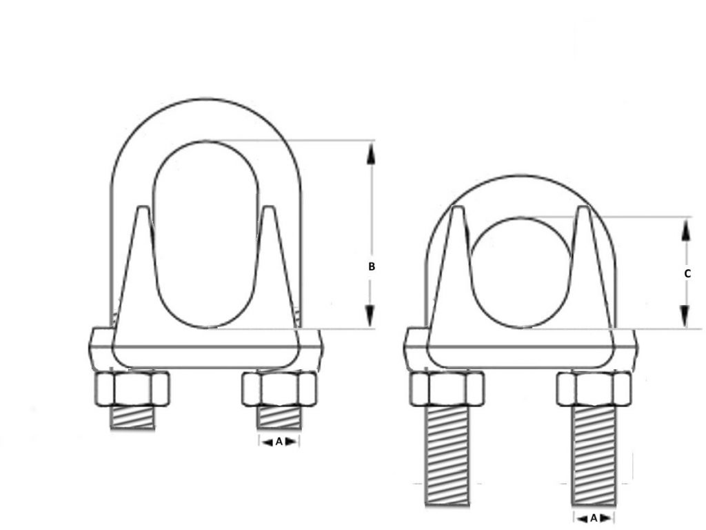 Wire Rope Grips Zinc Plated Steel ALL SIZES