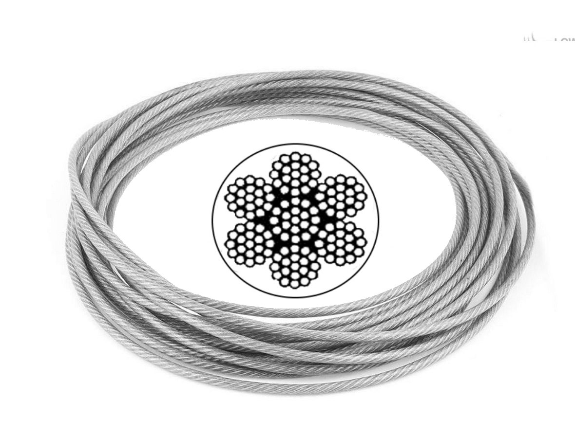 2.0mm 7×19 G316 Clear Coated Stainless Steel Wire Rope