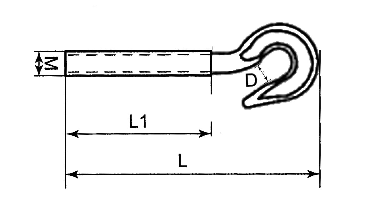 Hook Bolt RHT G316 Stainless Steel ALL SIZES