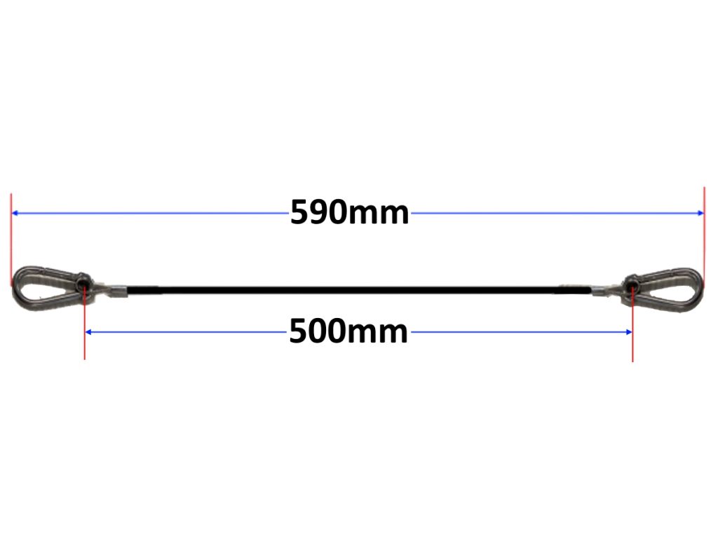 Safety Tether Clear Coated SHSH-4mm 500mm G316 Stainless Steel TRADE PACKS