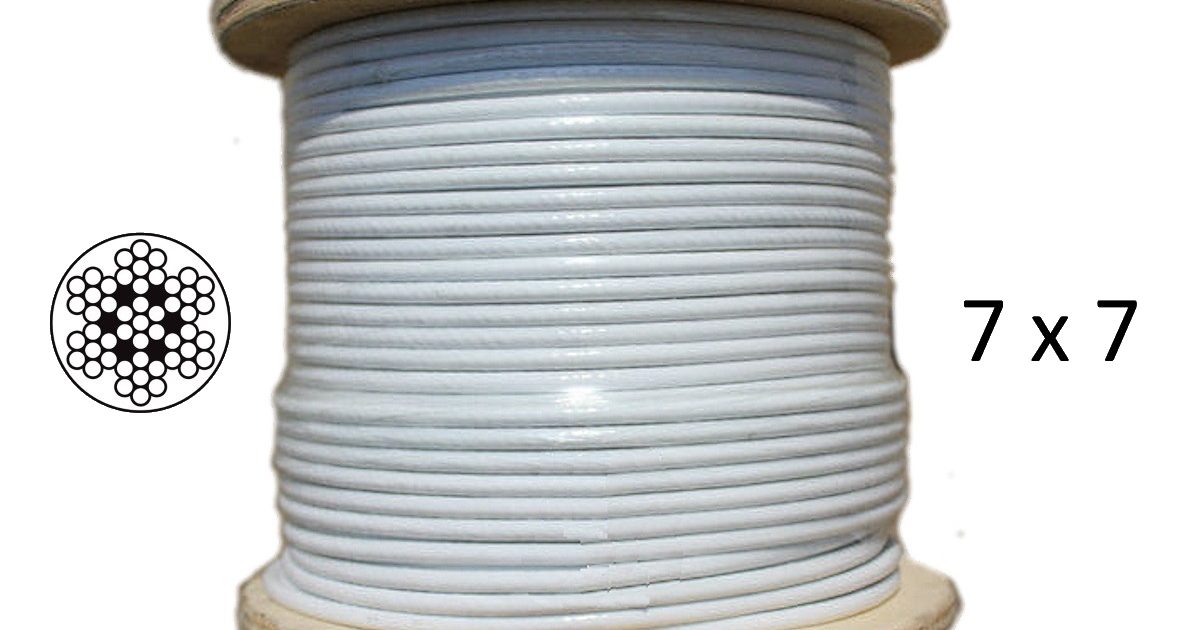 3.2mm 7×7 G316 White Coated Stainless Steel Wire Rope – Low Cost Wire