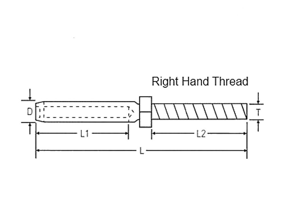 Swage Bolt M6 RHT 3.2mm G316 Stainless Steel TRADE PACKS