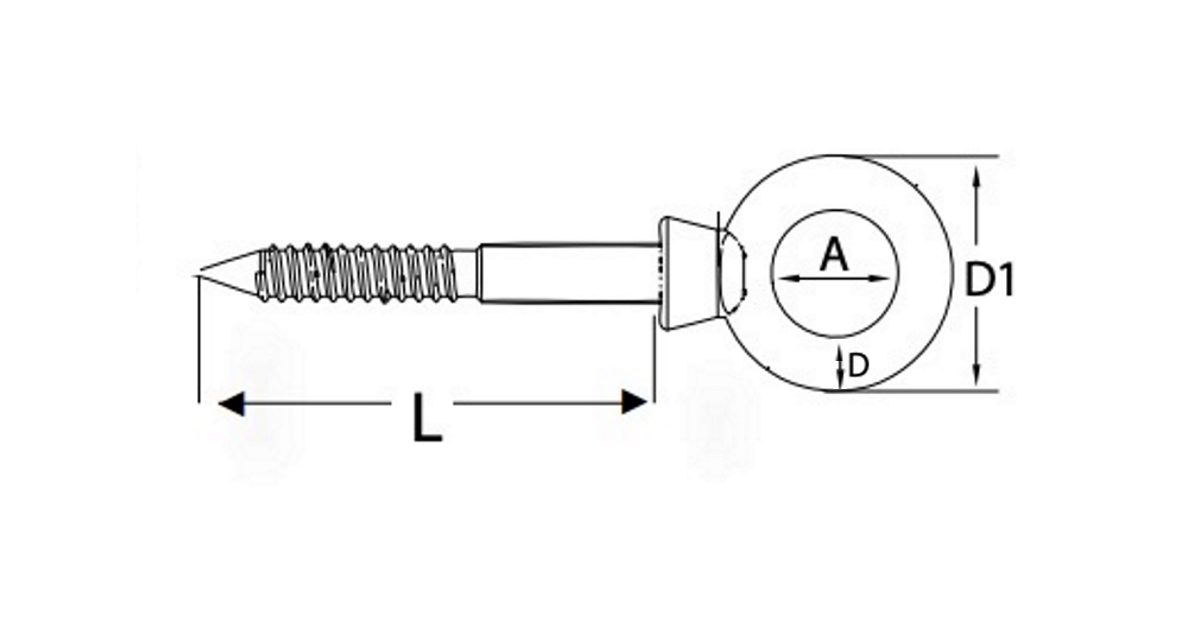Collared Eye Screw 6mmx60mm G316 Stainless Steel TRADE PACKS