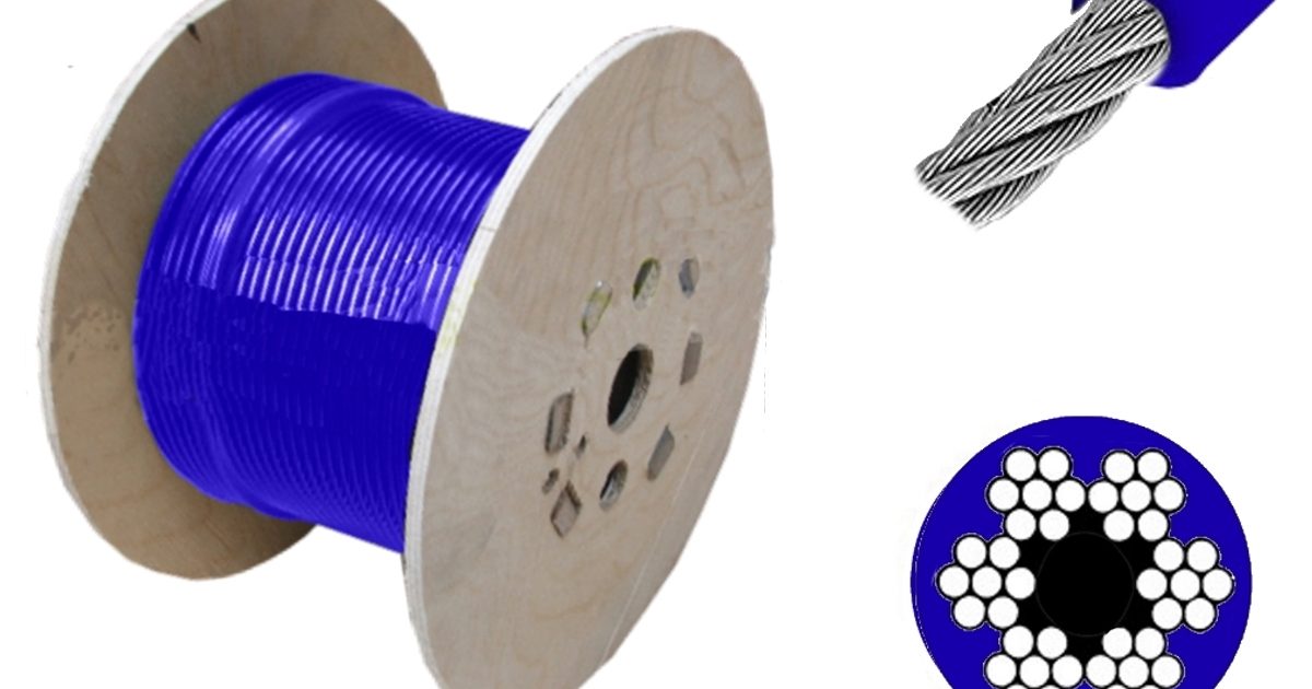 2.0mm 6×7 G1570 Blue Coated Galvanised Steel Wire Rope