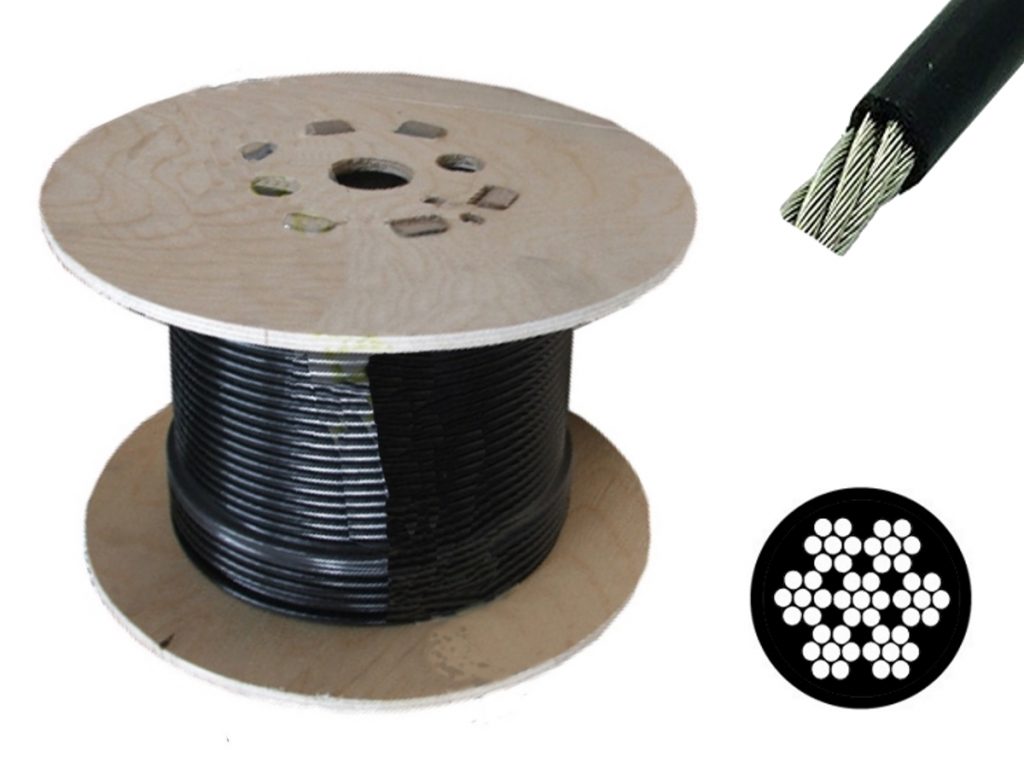 2mm 7×7 G316 Black Coated Stainless Steel Wire Rope