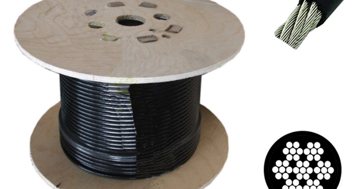 2.0mm 7×7 G316 Black Coated Stainless Steel Wire Rope