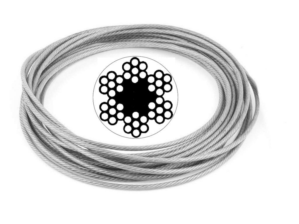 3.0mm 6×7 G1570 Clear Coated Galvanised Steel Wire Rope