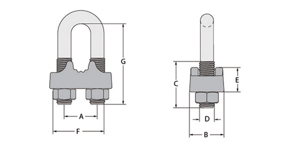 Wire Rope Grip 10.0mm Galvanised Steel TRADE PACKS