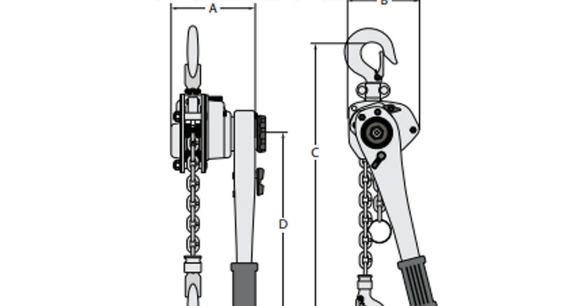 Industrial Lever Block Hoist 0.5T ALL SIZES