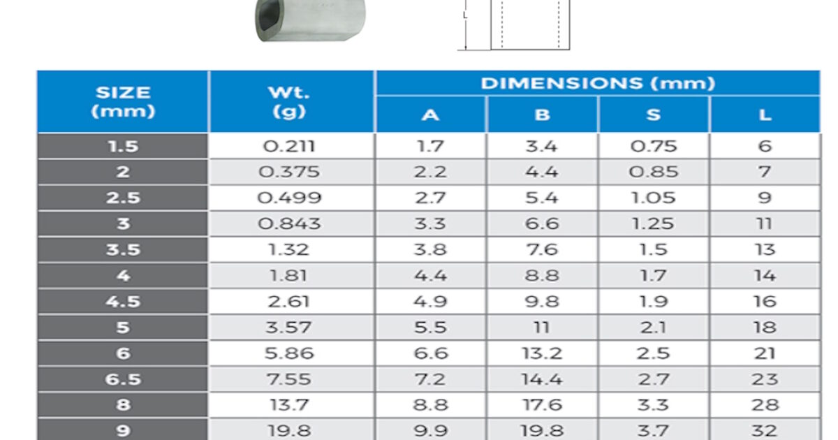 Swage Sleeve 6.0mm Oval Aluminium TRADE PACKS