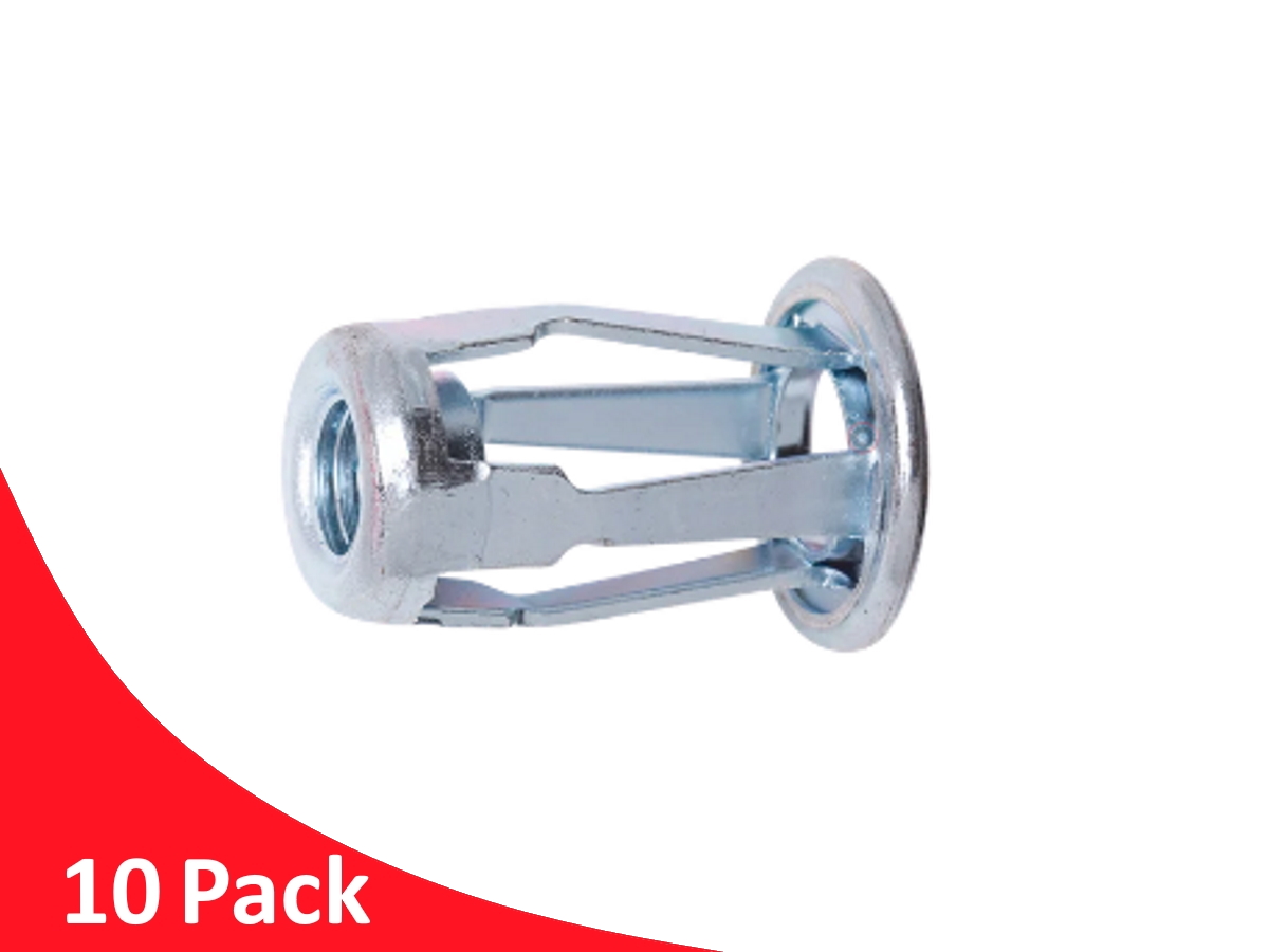 Jack Nut M6 Zinc Plated Steel Large Flange TRADE PACKS