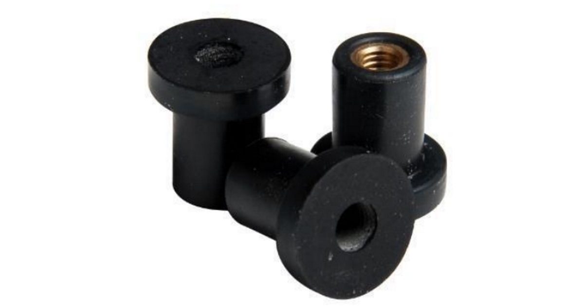 Well Nut M6 Rubber Coated Brass TRADE PACKS