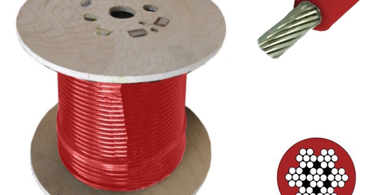 2.5mm 7×7 G316 Red Coated Stainless Steel Wire Rope