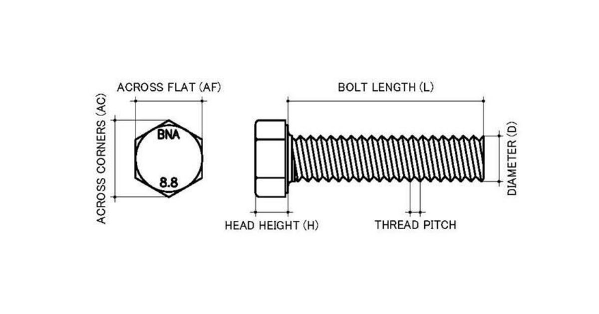 Hex Bolt M12 Gr8.8 Galvanised Steel ALL SIZES