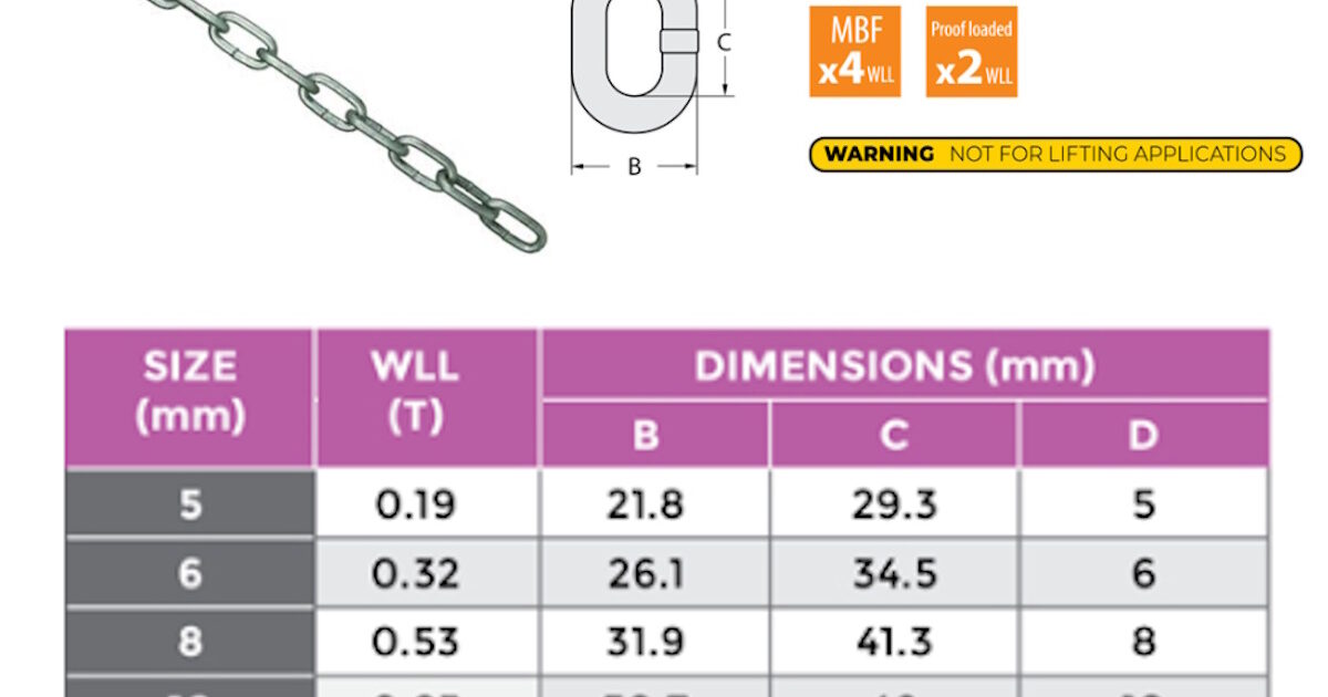 10.0mmTrailer Safety Galvanised Steel Chain TRADE PACKS