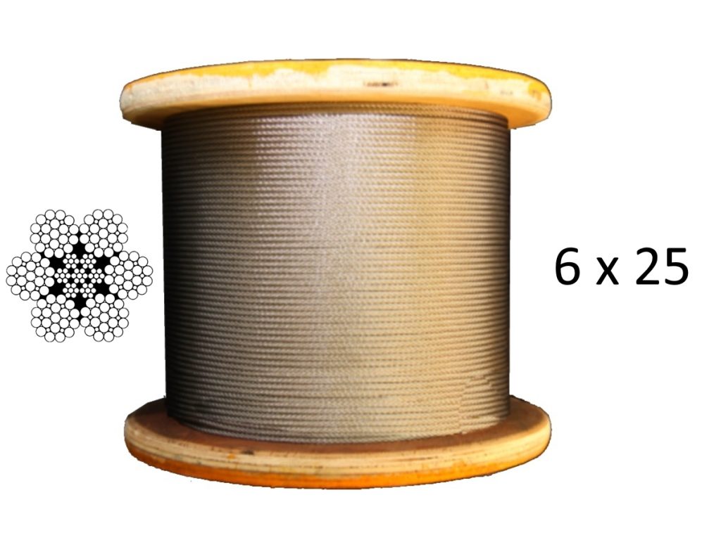 26.0mm 6×25 G1770 Galvanised Steel Wire Rope