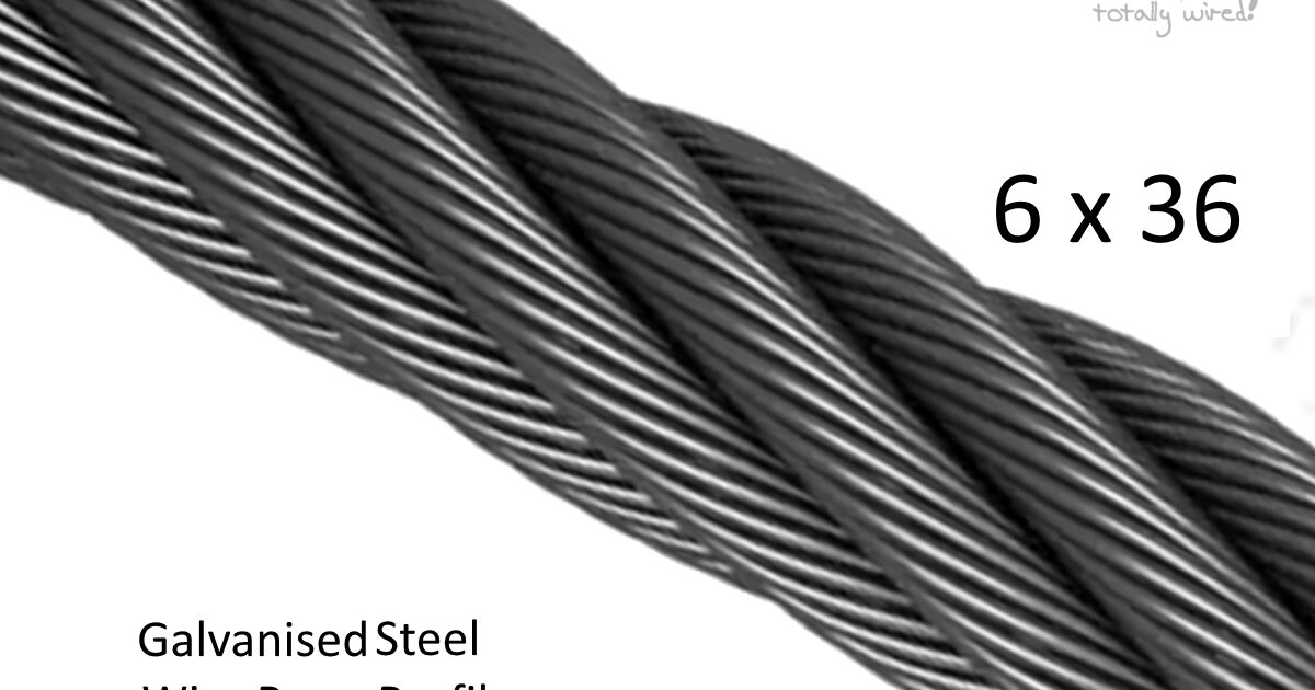 32.0mm 6×36 G1960 Galvanised Steel Wire Rope