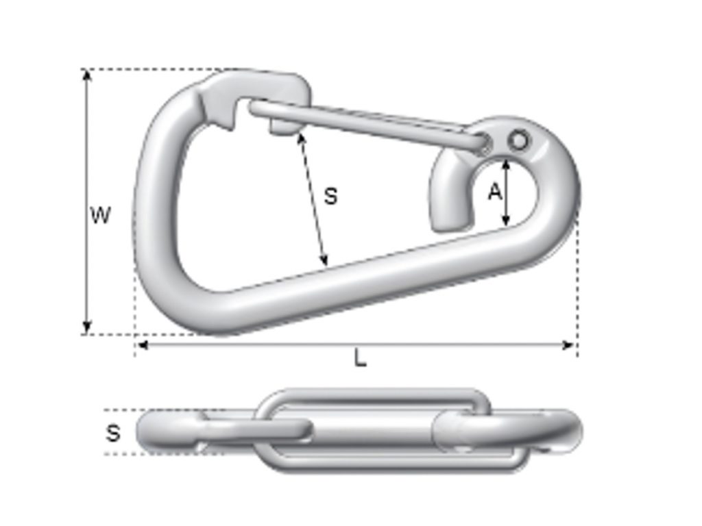 Safety Spring Hook G316 Stainless Steel ALL SIZES