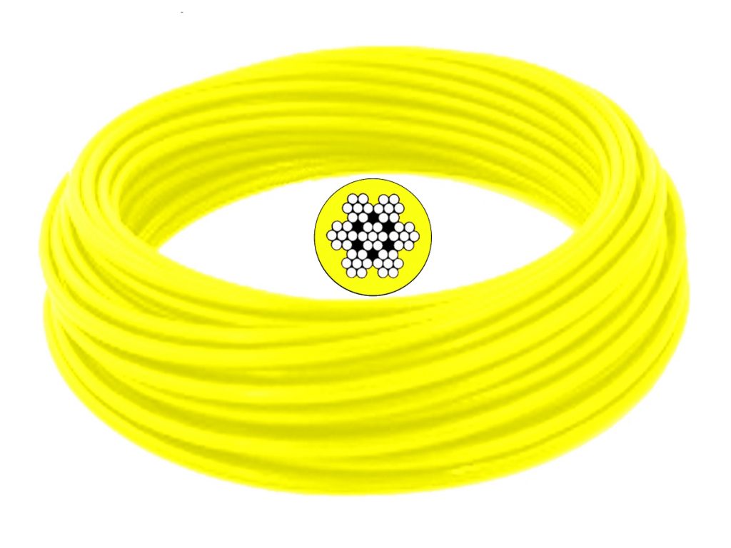 2.0mm 7×7 G316 Yellow Coated Stainless Steel Wire Rope