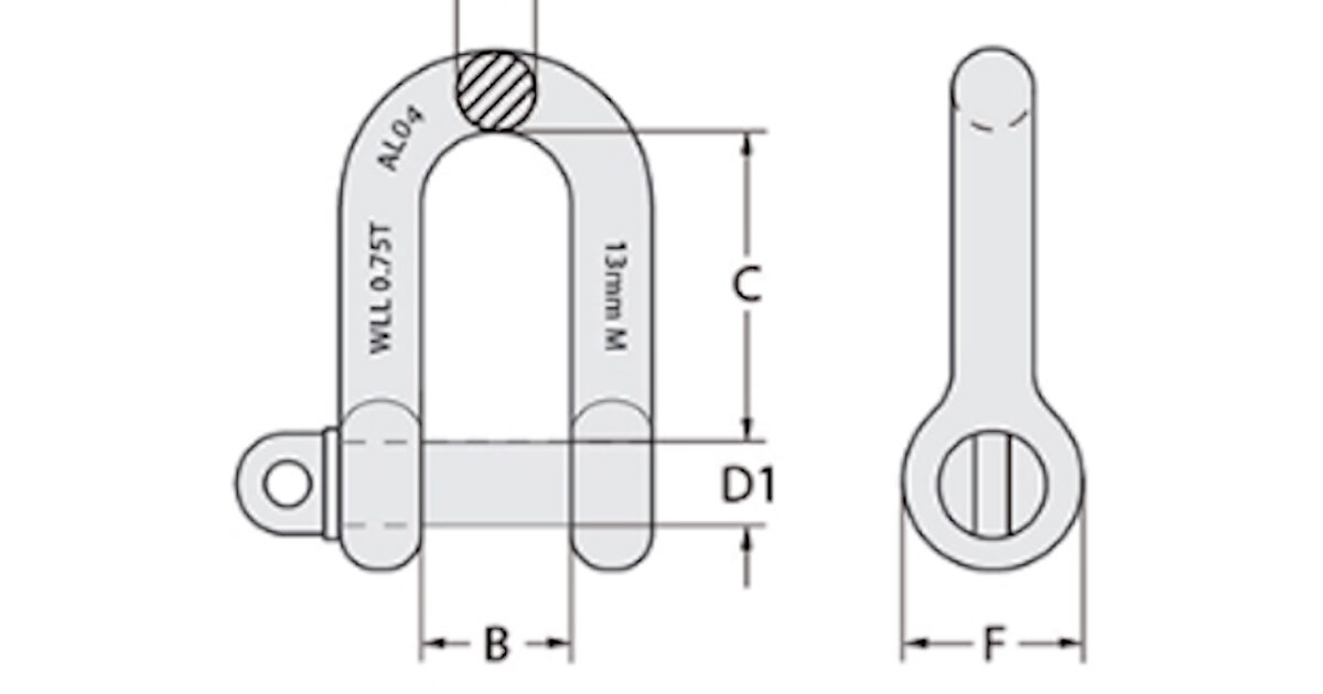 Dee Shackle “M” Rated Galvanised Steel ALL SIZES