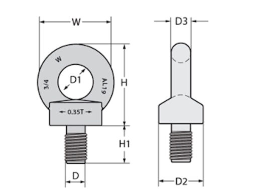 Eye Bolt BS529 Galvanised Steel ALL SIZES