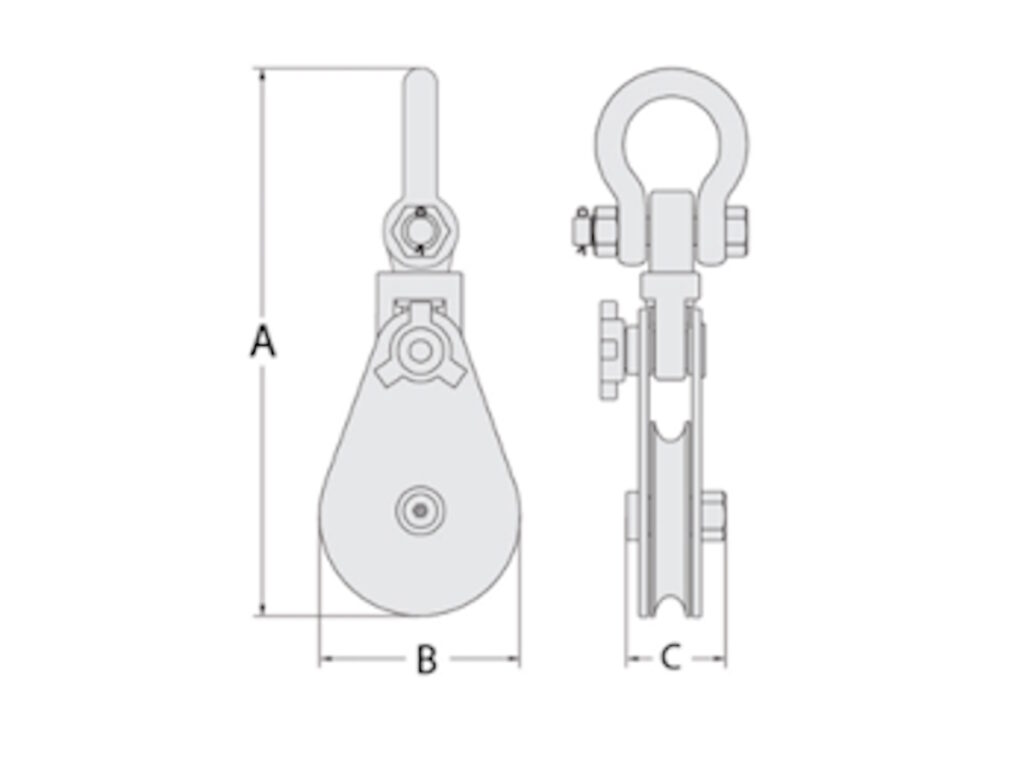 Snatch Block Shackle Head Single Sheave ALL SIZES
