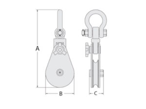 Snatch Block Shackle Head Single Sheave ALL SIZES
