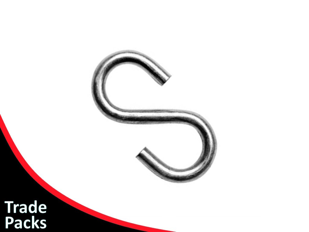 S Hook Zinc Plated Steel ALL SIZES