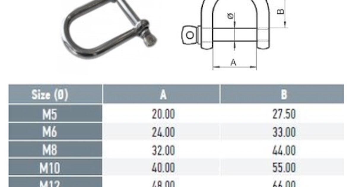 Dee Shackle Wide Mouth G316 Stainless Steel ALL SIZES